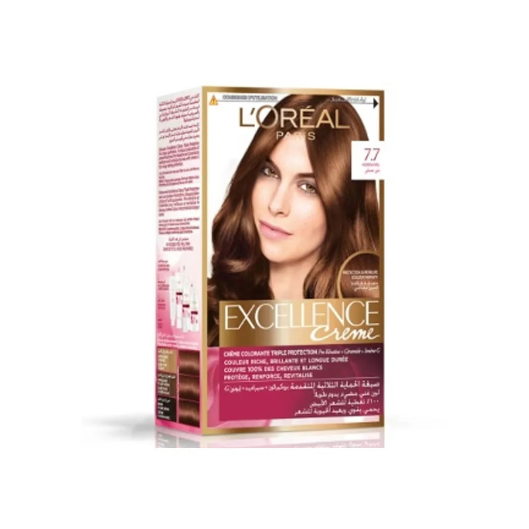 Loreal Excellence Cream Hair Color 192g - 7.7 Honey Brown – choicemall